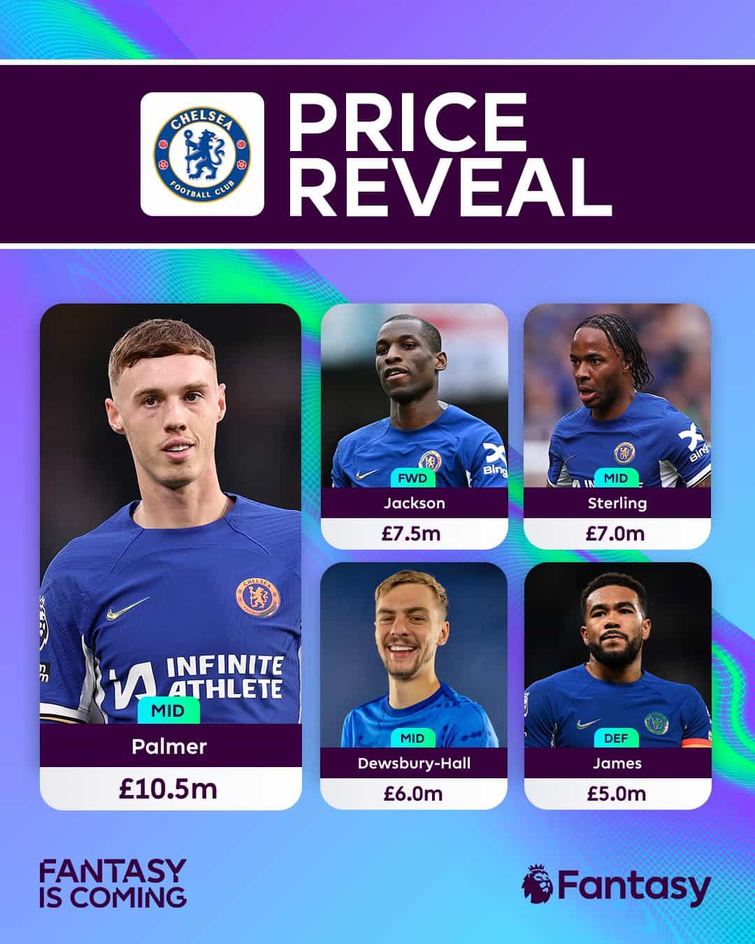FPL 2024/25 price reveals: Palmer's price + live updates