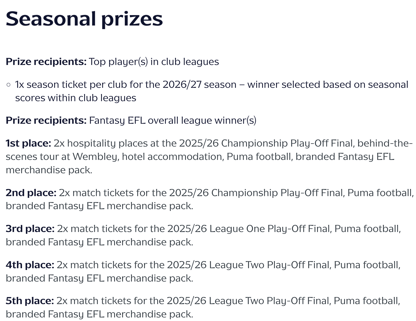 Fantasy EFL: Join our 25/26 mini-league - and win prizes! - Best FPL ...