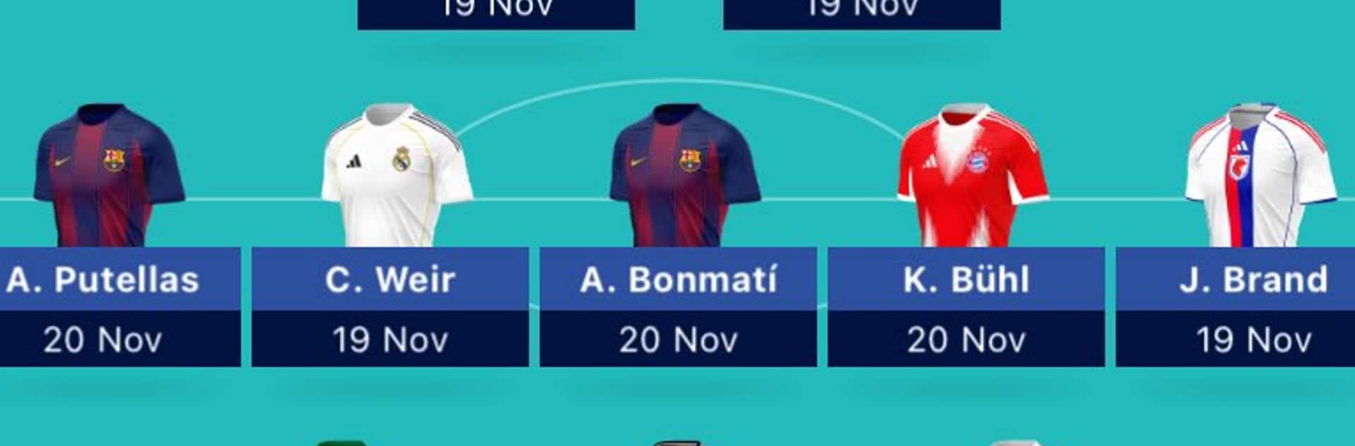 Women’s Champions League Fantasy (WUCL) Matchday 4 team reveal